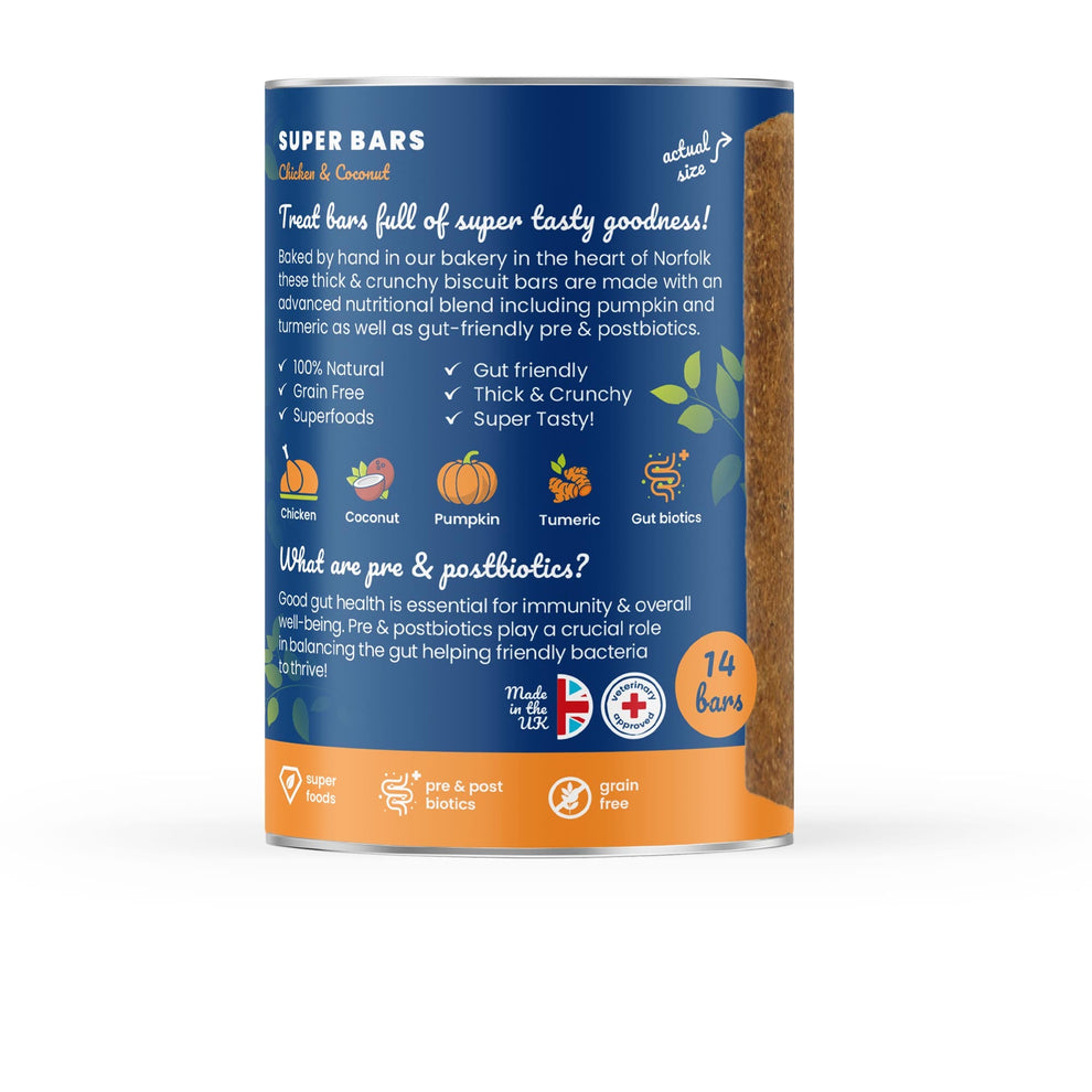 Super Bars - Chicken & Coconut Baked Treat Bars for Dogs 400g – True Dog UK