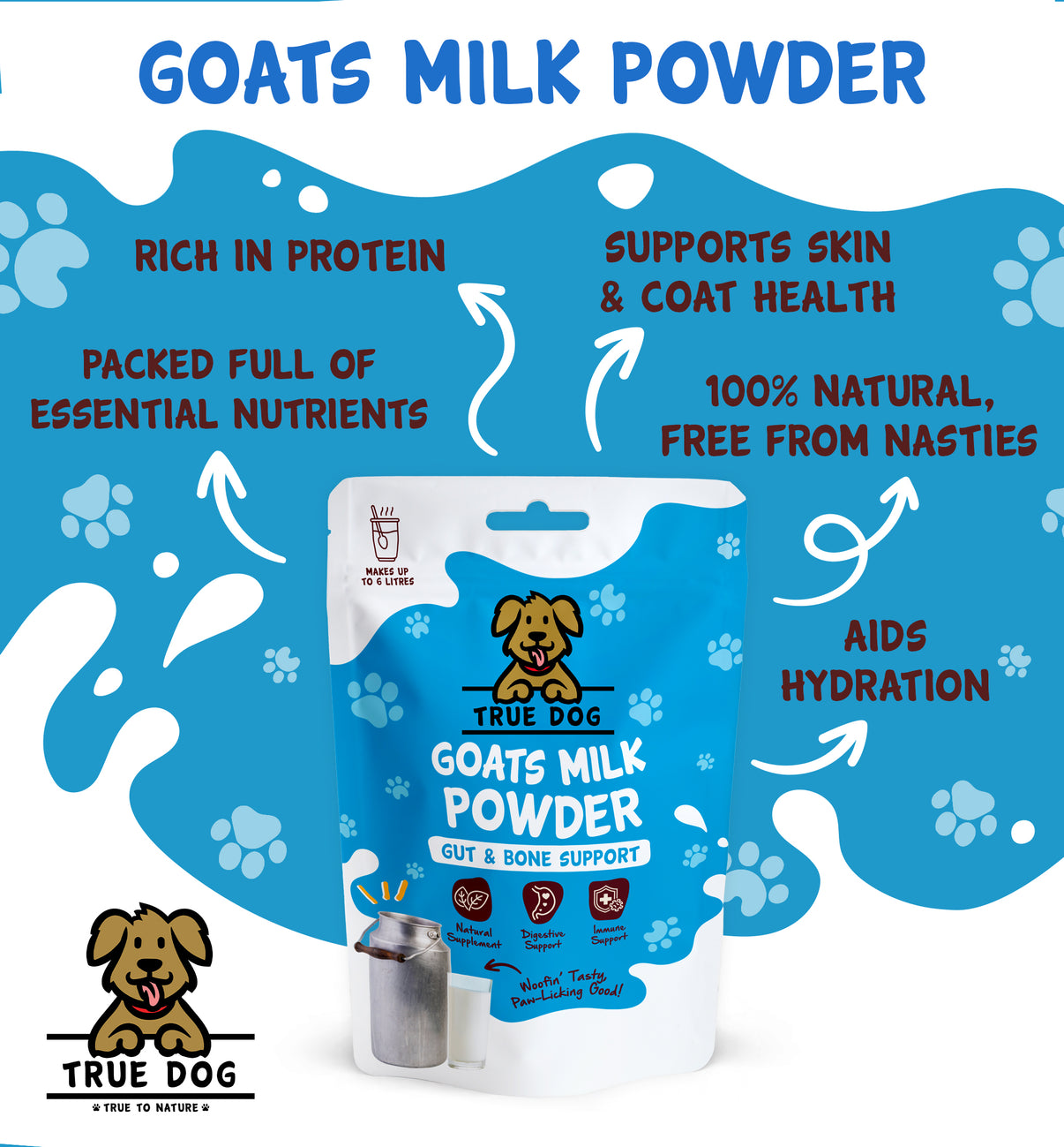 Goats Milk Powder for Dogs & Cats | Gentle on Digestion – True Dog UK