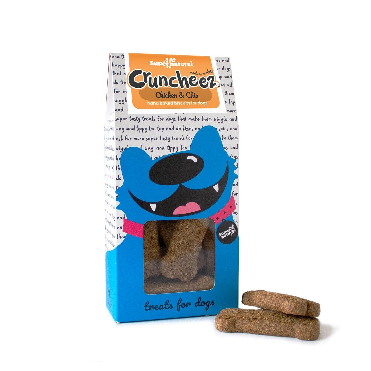 Supernature Cruncheez Chicken & Chia Biscuit Bones for Dogs – True Dog UK